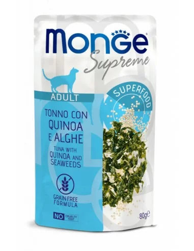 Monge Supreme Cat Wet Pouches Tuna With Guinoa And Seaweeds 80g - BoNiVeta